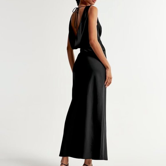 Abercrombie & Fitch | Dresses | Plunge Cowl Back Maxi Dress | Poshmark